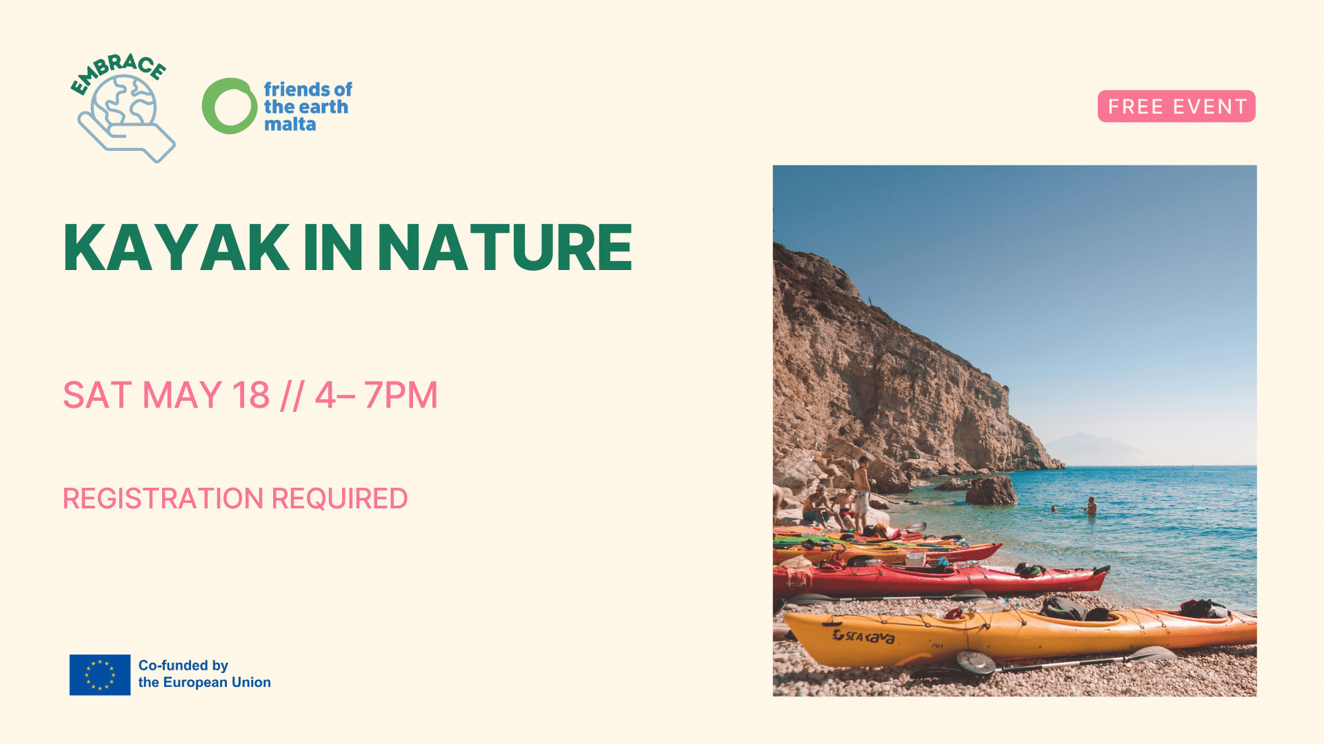 FULLY BOOKED - Kayaking in Nature - Friends Of the Earth Malta
